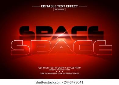 Space 3d Editable Text Effect Template Stock Vector (Royalty Free ...