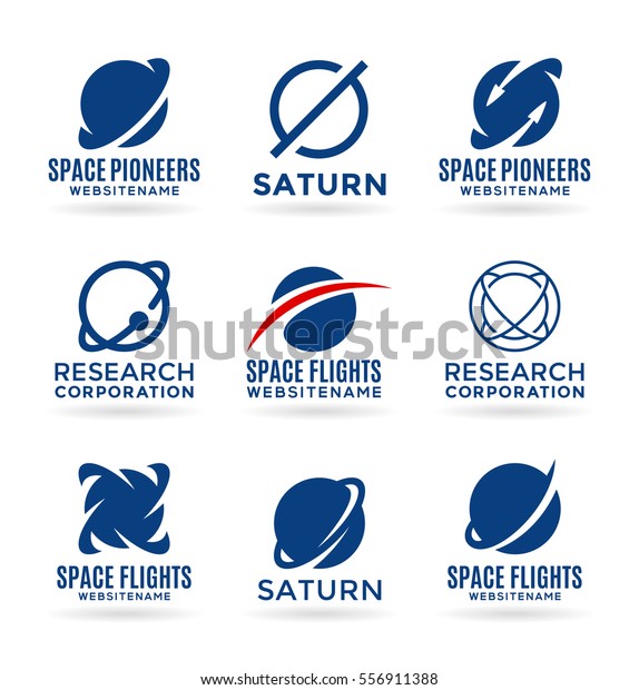 Space Logo Design Elements Planet Icons Stock Vector (Royalty Free ...