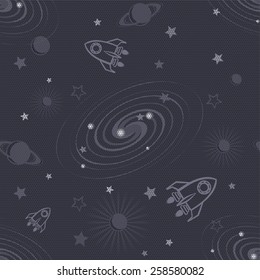 Space Seamless Pattern Stock Vector (Royalty Free) 258580082 | Shutterstock