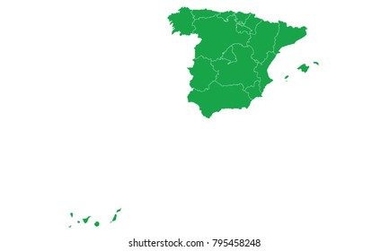 High Detailed Map Spain Outline Map Stock Vector (Royalty Free ...
