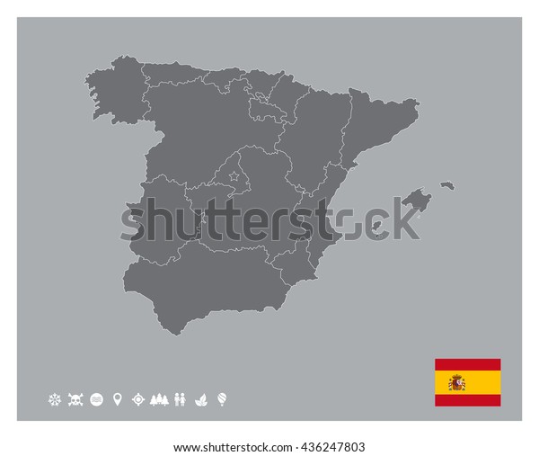 Spain Map Template Stock Vector (Royalty Free) 436247803 | Shutterstock
