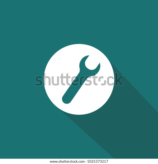 Spanner Vector Icon Green Background Flat Stock Vector (Royalty Free ...