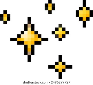 Pixel Art Set Glittering Stars Bright Stock Vector (Royalty Free) 2538206963 | Shutterstock