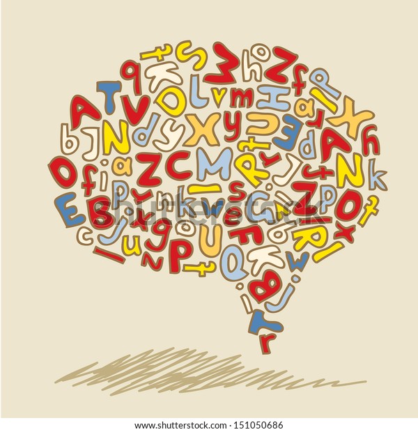 Speech Bubble Hand Drawn Alphabet Stock Vector (Royalty Free) 151050686 ...