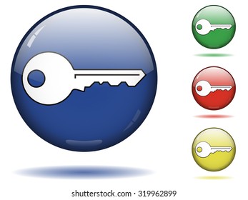 Sphere Icon Set Key Button: vector de stock (libre de regalías ...