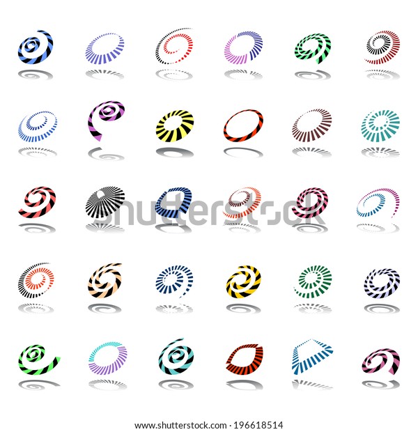 Spiral Rotation Design Elements Vector Art Stock Vector (Royalty Free ...