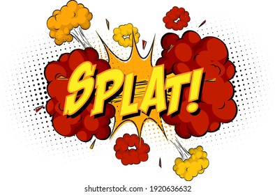 Splat Text On Comic Cloud Explosion Stock Vector (Royalty Free ...
