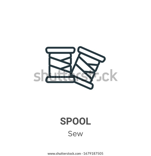 Spool Outline Vector Icon Thin Line Stock Vector (Royalty Free ...