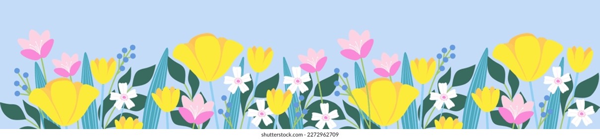 Spring Banner Border Light Background Spring Stock Vector (Royalty Free ...