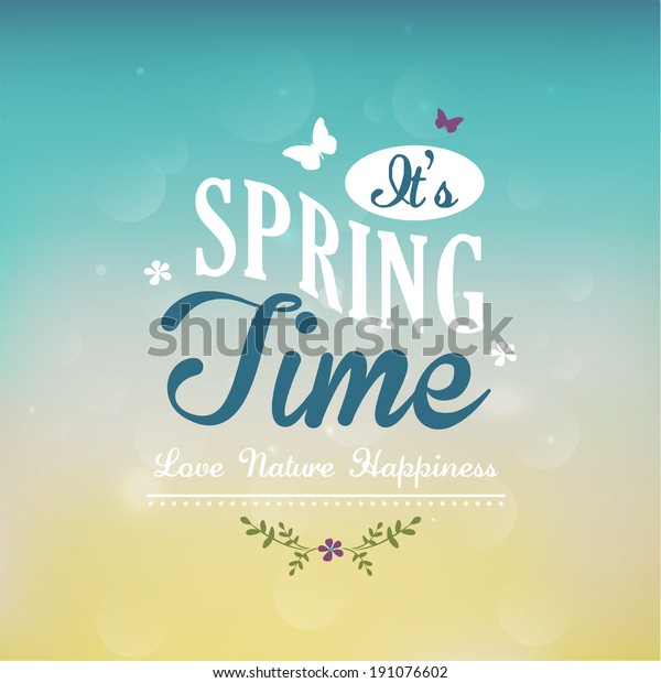 Spring Time Typographic Stock Vector (Royalty Free) 191076602 ...