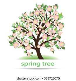 Spring Tree Stock Vector (Royalty Free) 388728070 | Shutterstock