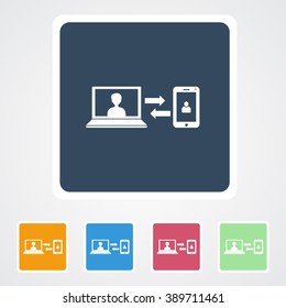 Square Flat Buttons Icon Data Transfer Stock Vector (Royalty Free ...