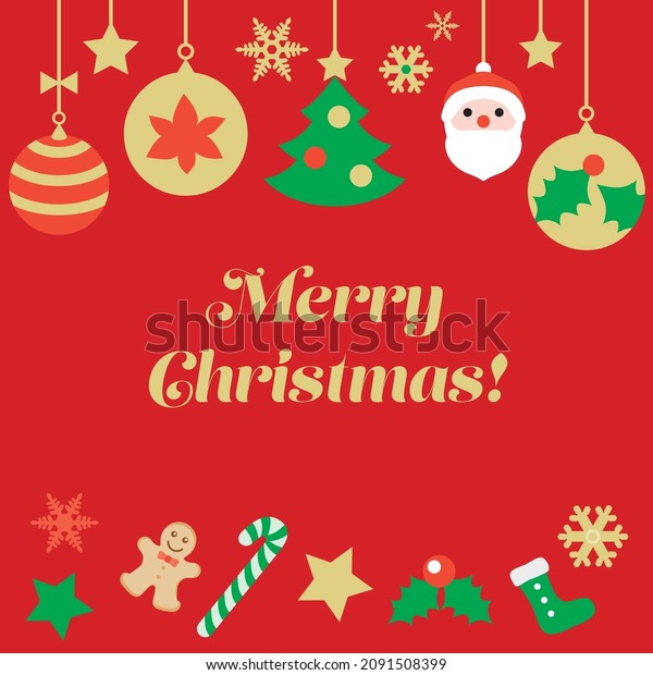 Square Frame Design Christmas Stock Vector (Royalty Free) 2091508399 ...