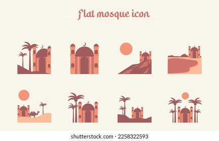 Square Mosque Collection Vector Mosque Icon Stock Vector (Royalty Free ...