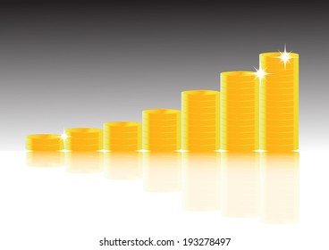 Stack Coins Tower Stock Vector (Royalty Free) 193278497 | Shutterstock