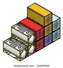 Stack Freight Liquid Freight Containers Stock Vector (Royalty Free ...
