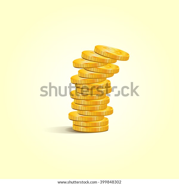 Stack Gold Coins Stock Vector (Royalty Free) 399848302 | Shutterstock