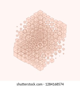 Stacking Cubes Construction Many Cubes Stock Vector (Royalty Free ...