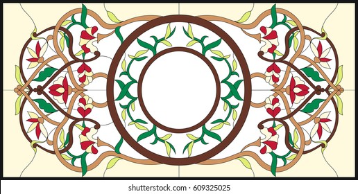 Stained Glass Window Design Ceiling Abstract Stock Vector (Royalty Free ...