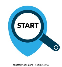 Start Text Map Pointer Start Map: เวกเตอร์สต็อก (ปลอดค่าลิขสิทธิ์ ...