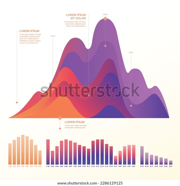 Statistical Charts Infographic Template Waveform Bar Stock Vector Royalty Free 2286129125