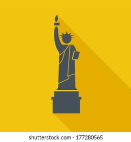 Statue Liberty Flat Icon Vector Pictogram Stock Vector (Royalty Free ...
