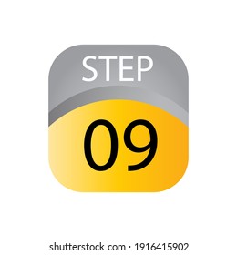 Step Number 09 Label Vector Temple Stock Vector (Royalty Free ...
