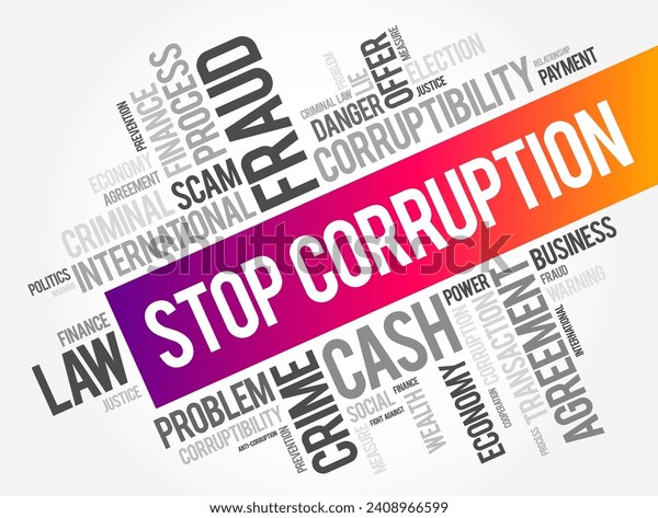 Stop Corruption Text Word Cloud Social Stock Vector (Royalty Free ...