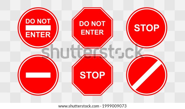 Stop Do Not Enter Red Shape Stock Vector (Royalty Free) 1999009073 ...