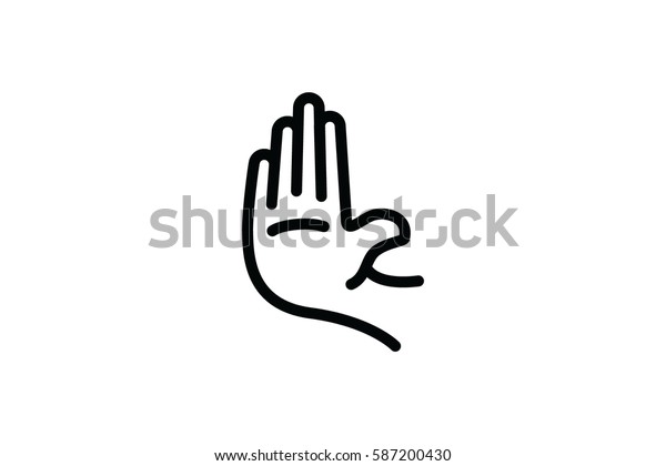Stop Hand Icon Stock Vector (Royalty Free) 587200430 | Shutterstock