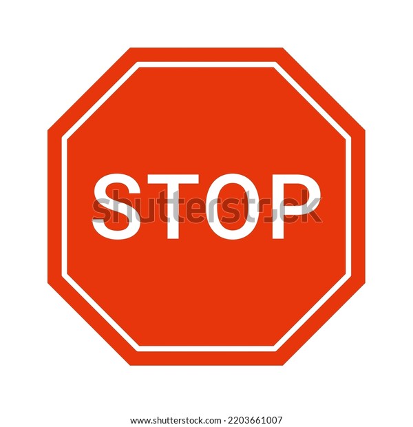 Stop Road Sign Vector Illustration Stock Vector (Royalty Free ...