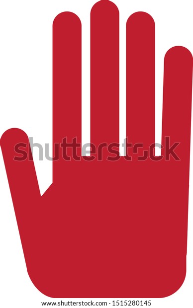 Stop Symbol Red Hand Vector Stock Vector (Royalty Free) 1515280145 ...