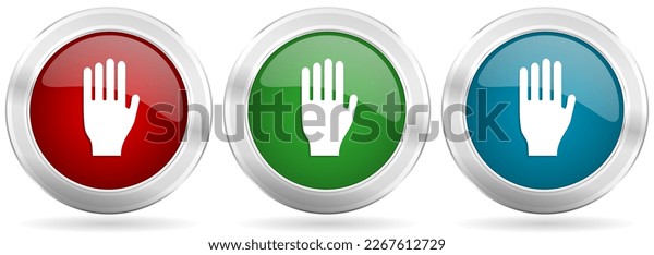 Stop Vector Icon Set Red Blue Stock Vector (Royalty Free) 2267612729 ...