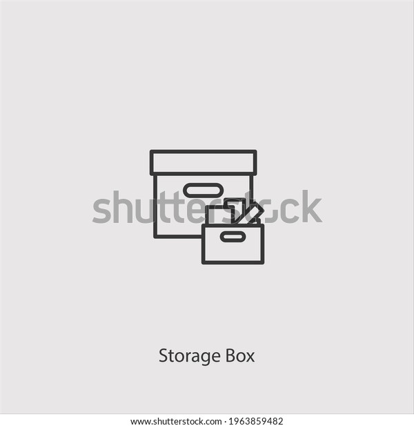 Storage Box Icon Vector Iconeditable Strokelinear Stock Vector (Royalty ...