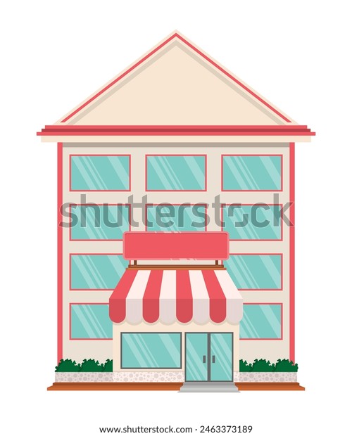 Store Front View Flat Design Grocery Stock Vector (Royalty Free ...