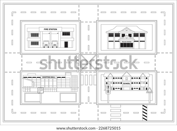 Street Road Map Top View Vector Stock Vector Royalty Free 2268725015 Shutterstock