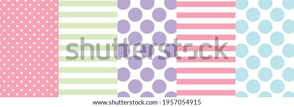 Stripe Dots Vector Patterns Bright Colorful Stock Vector (Royalty Free ...