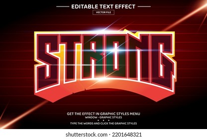 Strong 3d Editable Text Effect Template Stock Vector (Royalty Free ...