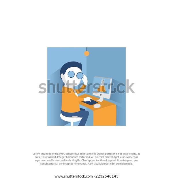 Student Learning Process Back View Kid Stock Vector (Royalty Free ...