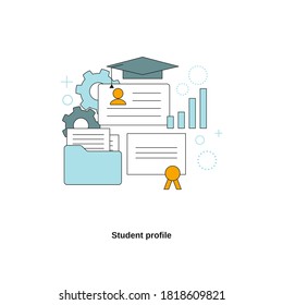 Student Profile Vector Modern Flat Gradient Stock Vector (Royalty Free ...