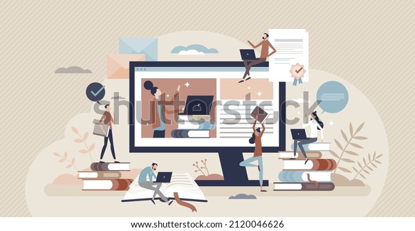 Study Knowledge Learning Students University Tiny Stock Vector (Royalty ...