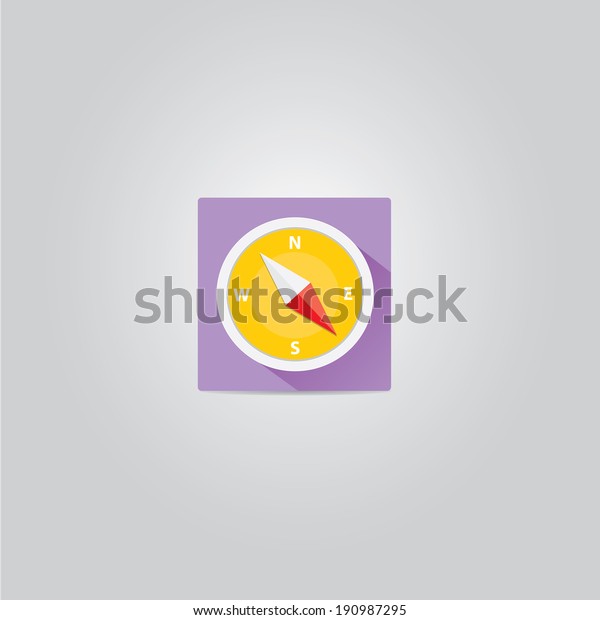 Stylish Flat Design Compass Vector Icon Stock Vector (Royalty Free ...