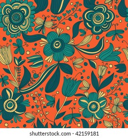 Seamless Floral Pattern Vector Illustration Bright Stock Vector ...
