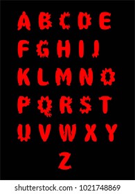 Stylized Red Uppercase Alphabet Letters On Stock Vector (Royalty Free ...