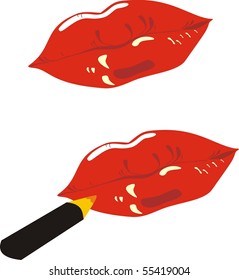 Stylized Vector Lips Stock Vector (Royalty Free) 55419004 | Shutterstock