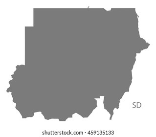 Sudan Map Grey Color On White Stock Vector (Royalty Free) 2240350595 ...