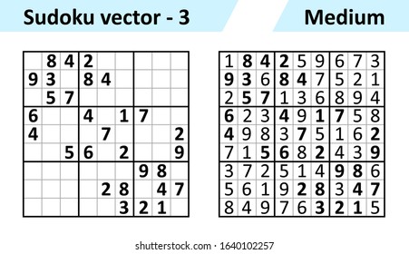 Sudoku Game Answers Simple Vector Design Stock Vector (Royalty Free) 1640102257 | Shutterstock