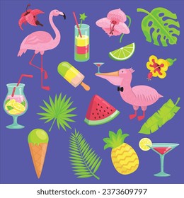 Summer Beach Party Elements Setvector Design Stock Vector (Royalty Free ...