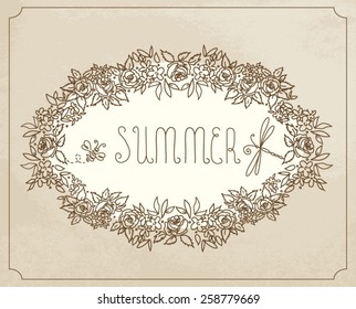 Summer Hand Lettering Doodles Elements Vector Stock Vector (Royalty ...