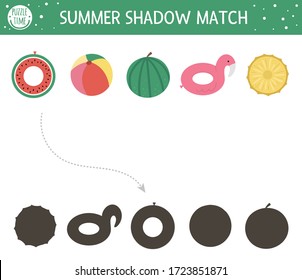 Tropical Shadow Matching Activity Children Preschool Stock Vector ...